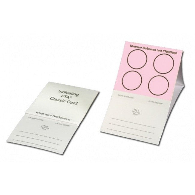 Whatman WB120206 FTA Classic Card, Indicating, 4 Sample Areas Per Card ...